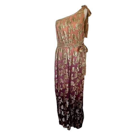 Miss June | Dresses | Miss June Paris Burgundy One Shoulder Metallic ...